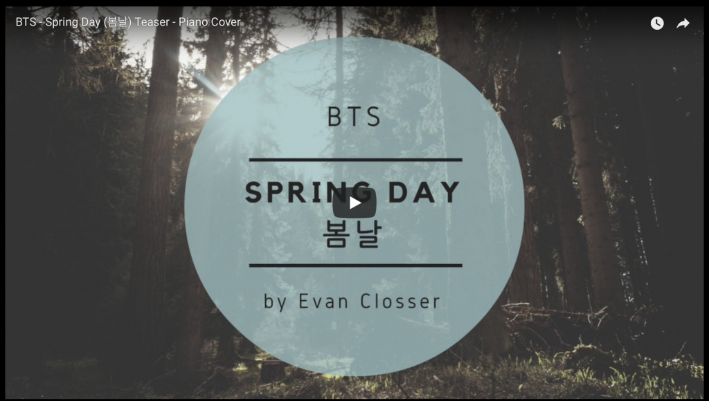 BTS - Spring Day (봄날) Teaser - Piano Cover - Evan Closser